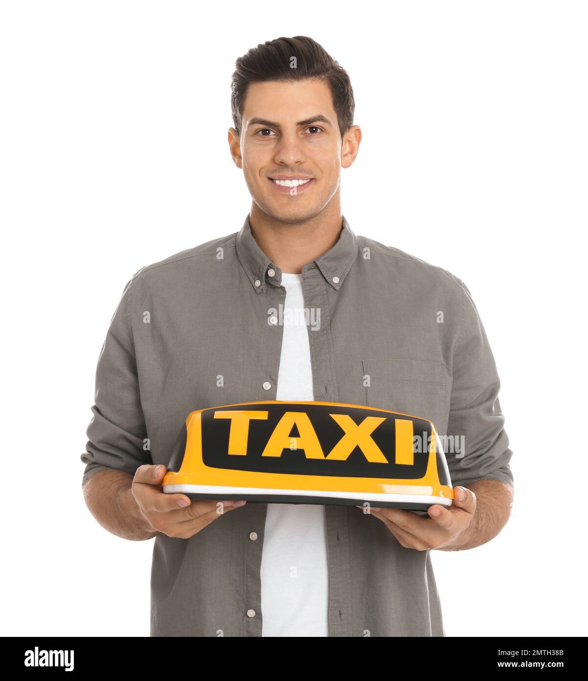 Man on taxi roof hi-res stock photography and images - Alamy
