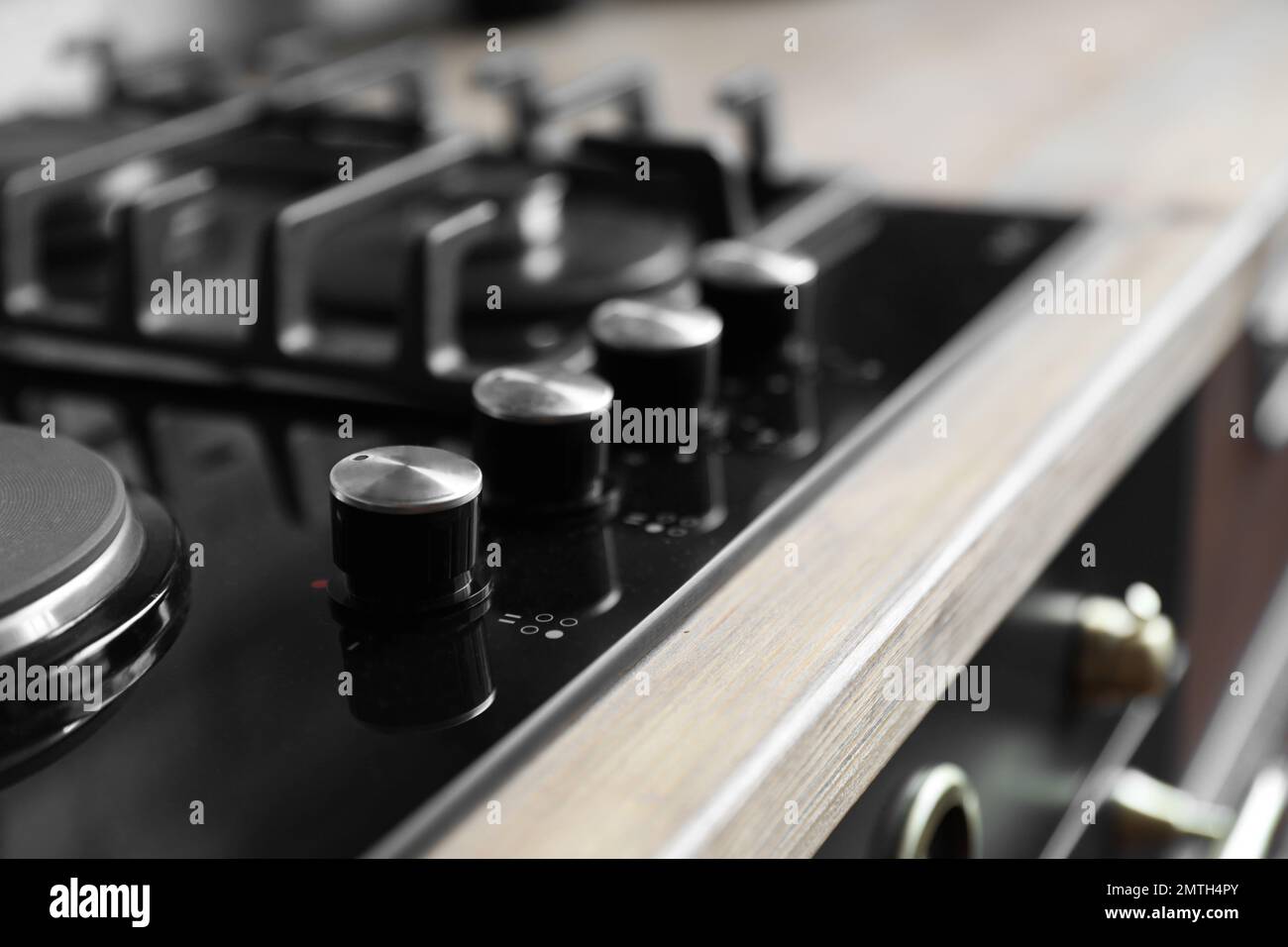 New modern stove, closeup view. Kitchen appliance Stock Photo - Alamy