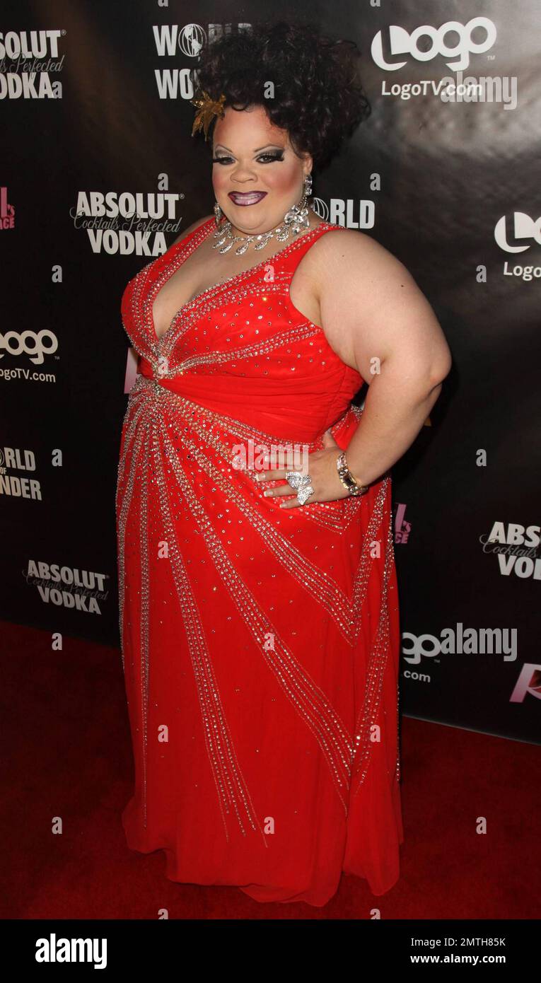 Stacy Layne Matthews poses for photographers on the red carpet at Rage Nightclub celebrating the ...