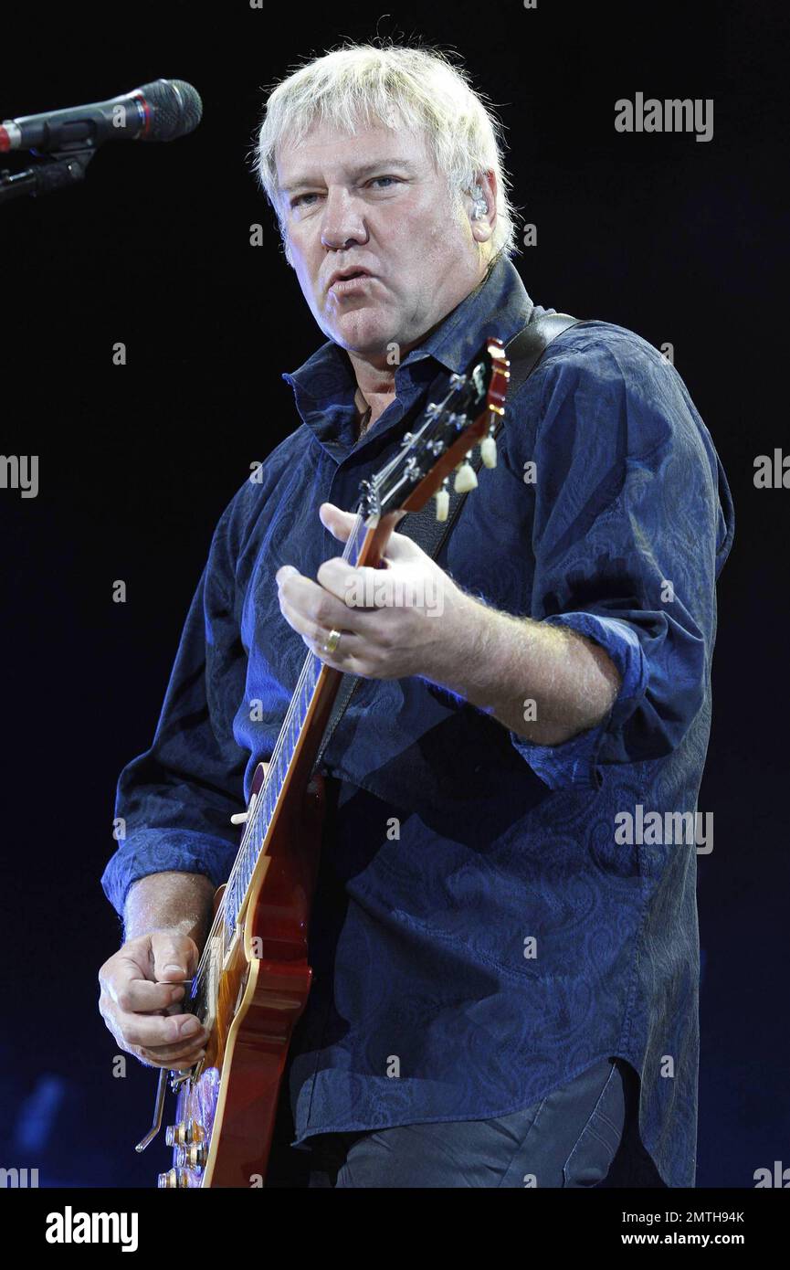 Legendary rock band Rush perform live at Cruzan Amphitheatre where lead ...