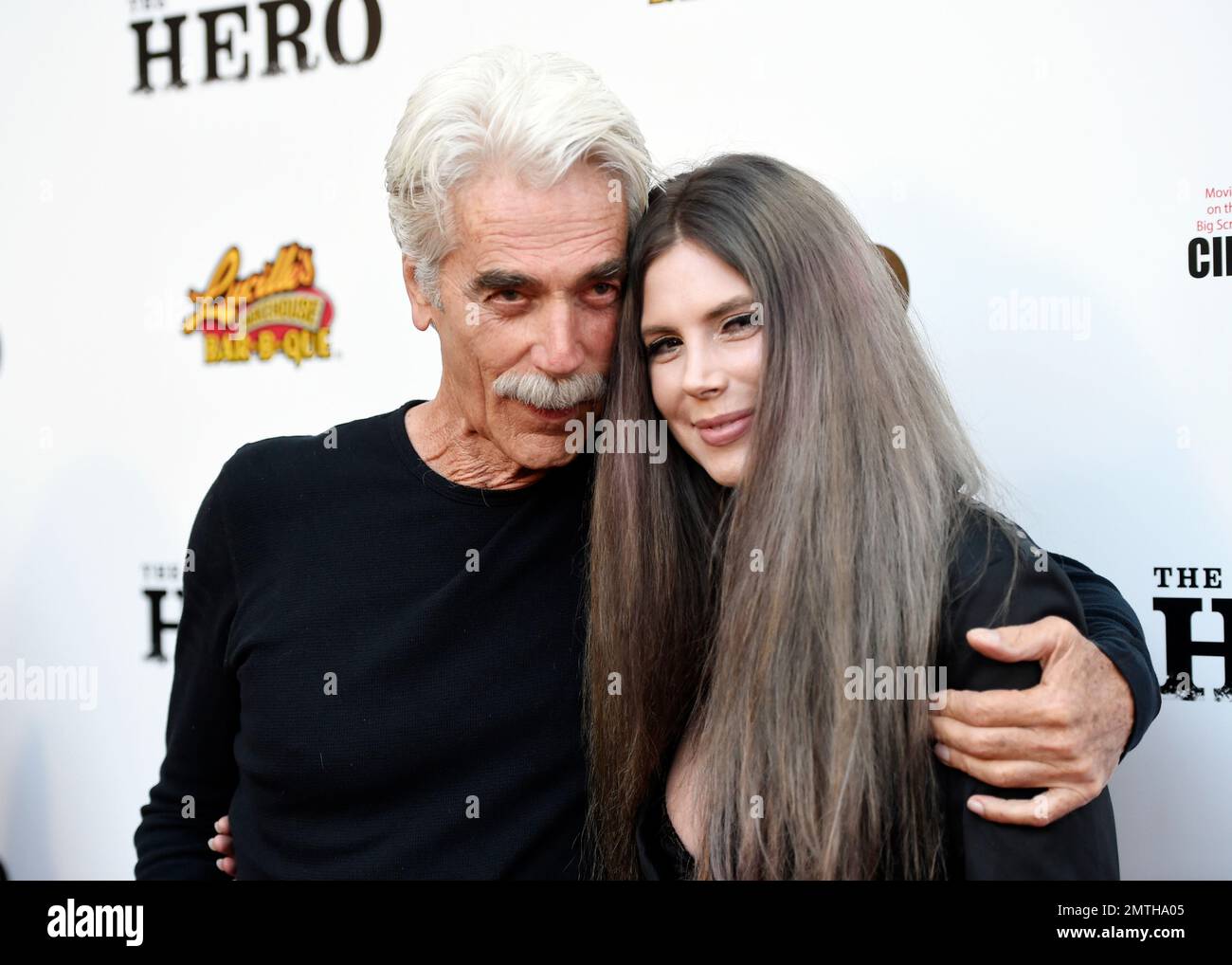 Sam Elliott, star of "The Hero," poses with his daughter Cleo Rose at ...