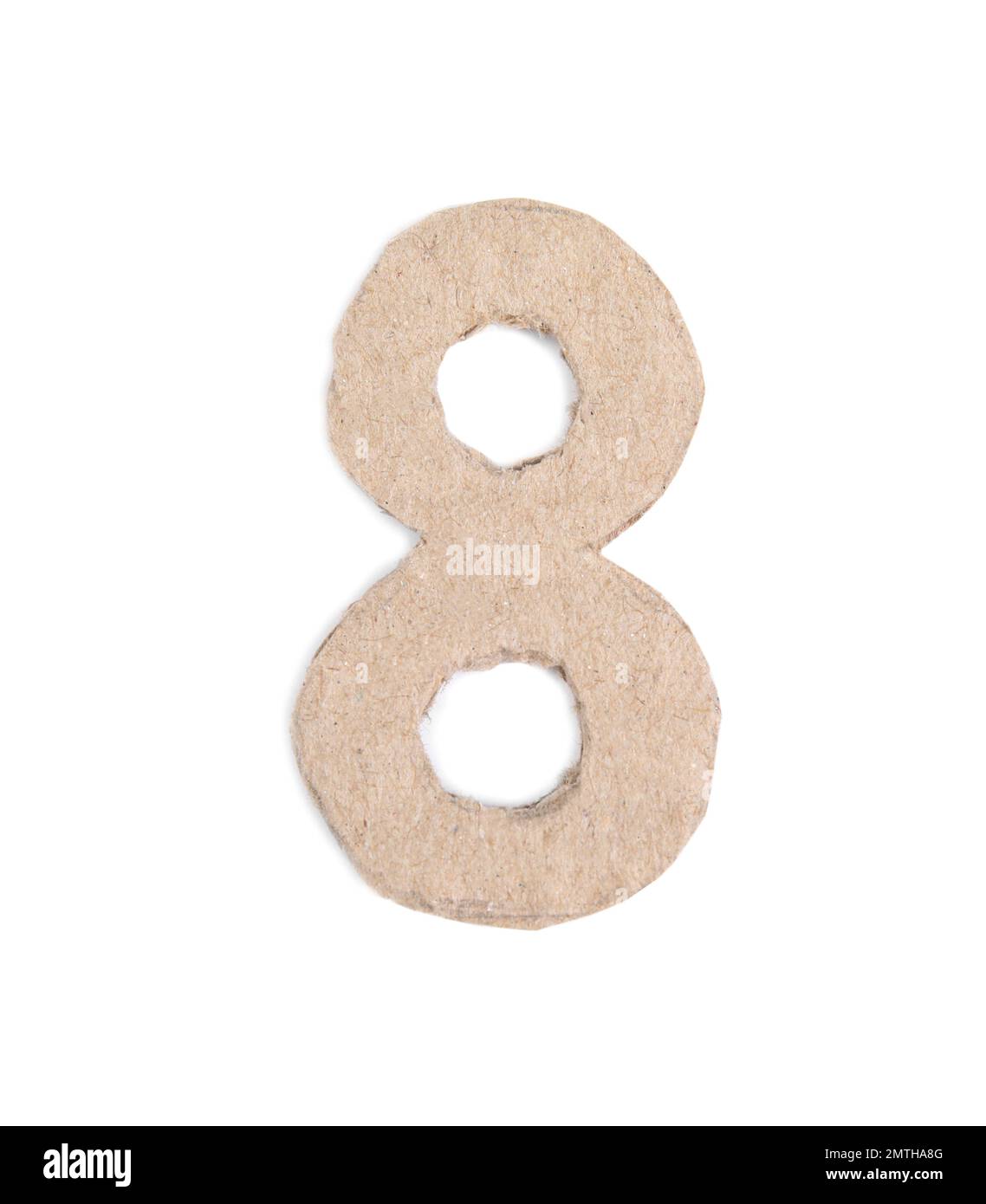 Number 8 made of cardboard isolated on white Stock Photo - Alamy