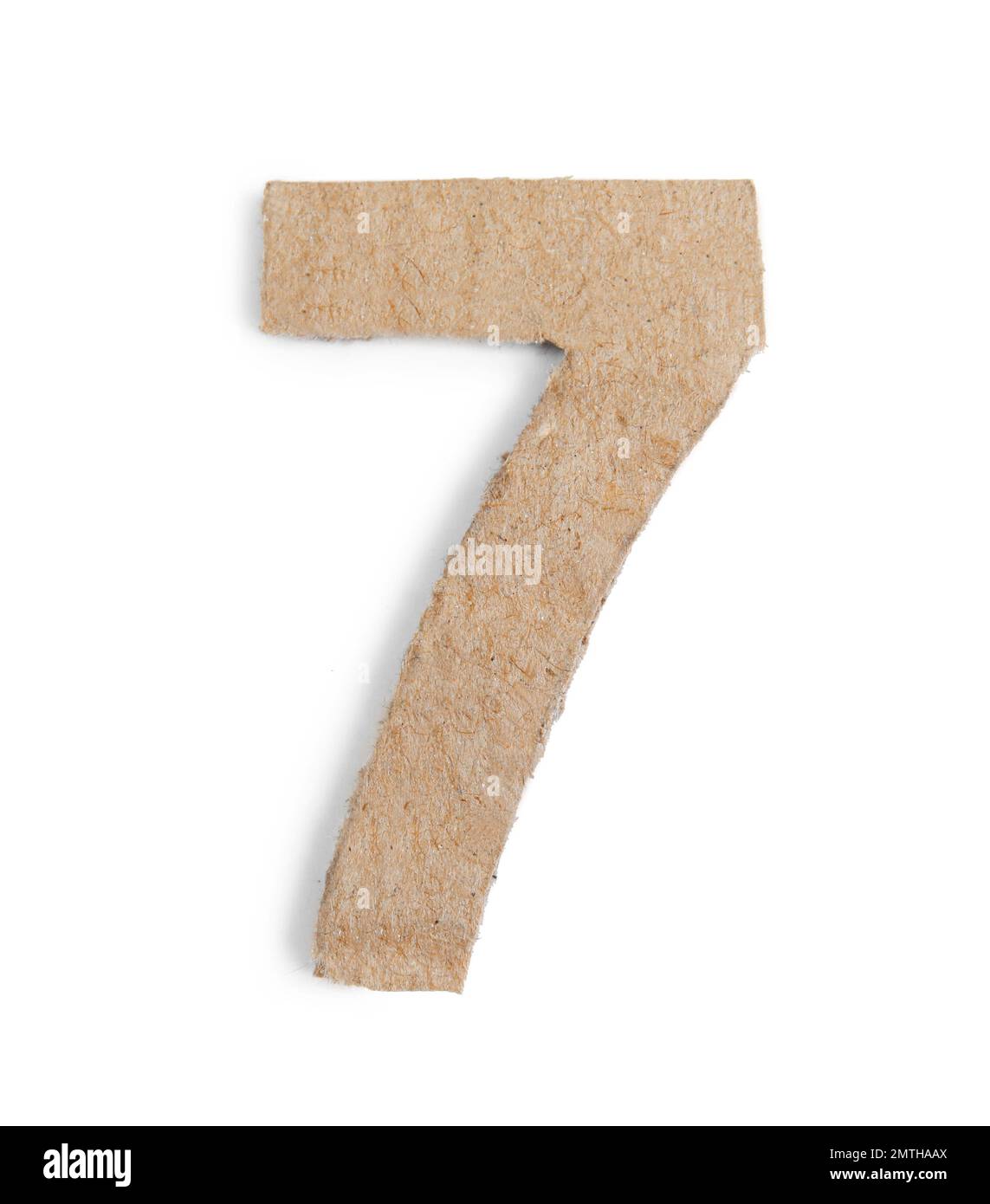 Number 7 made of cardboard isolated on white Stock Photo - Alamy