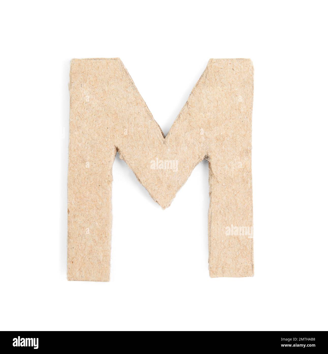 Letter M made of cardboard isolated on white Stock Photo - Alamy