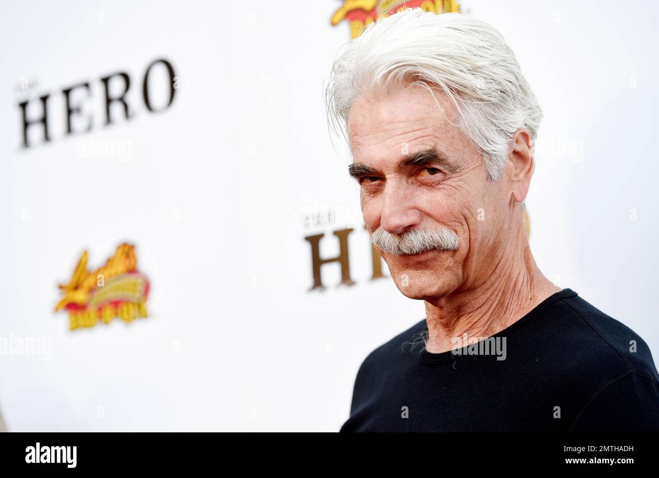 Sam Elliott, star of "The Hero," poses at the premiere of the film at ...