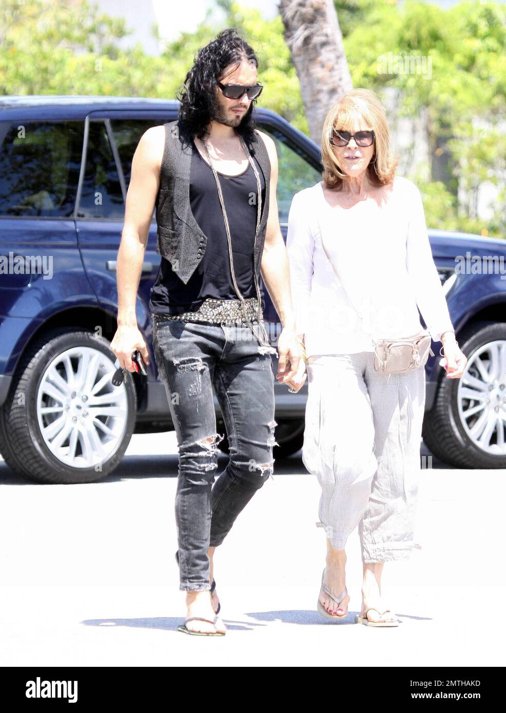 Russell Brand and his mother Barbara visit a local supermarket on his ...
