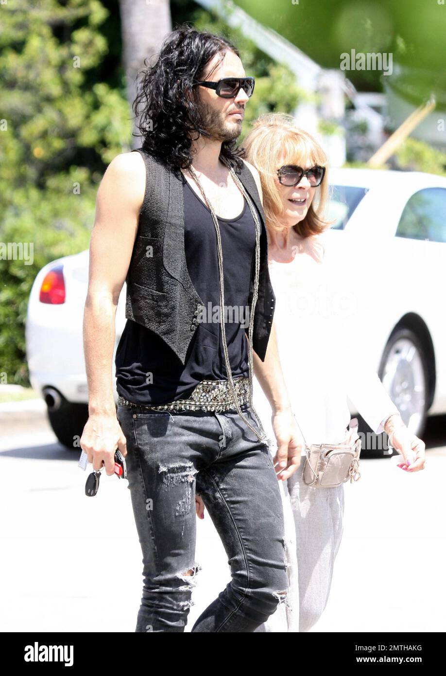 Russell Brand and his mother Barbara visit a local supermarket on his ...
