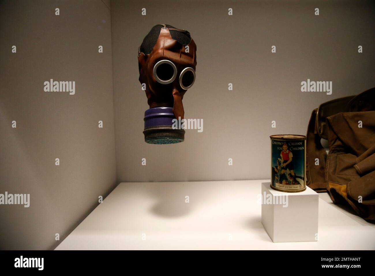 A child's gas mask is part of the permanent exhibit "Salute to the Home ...