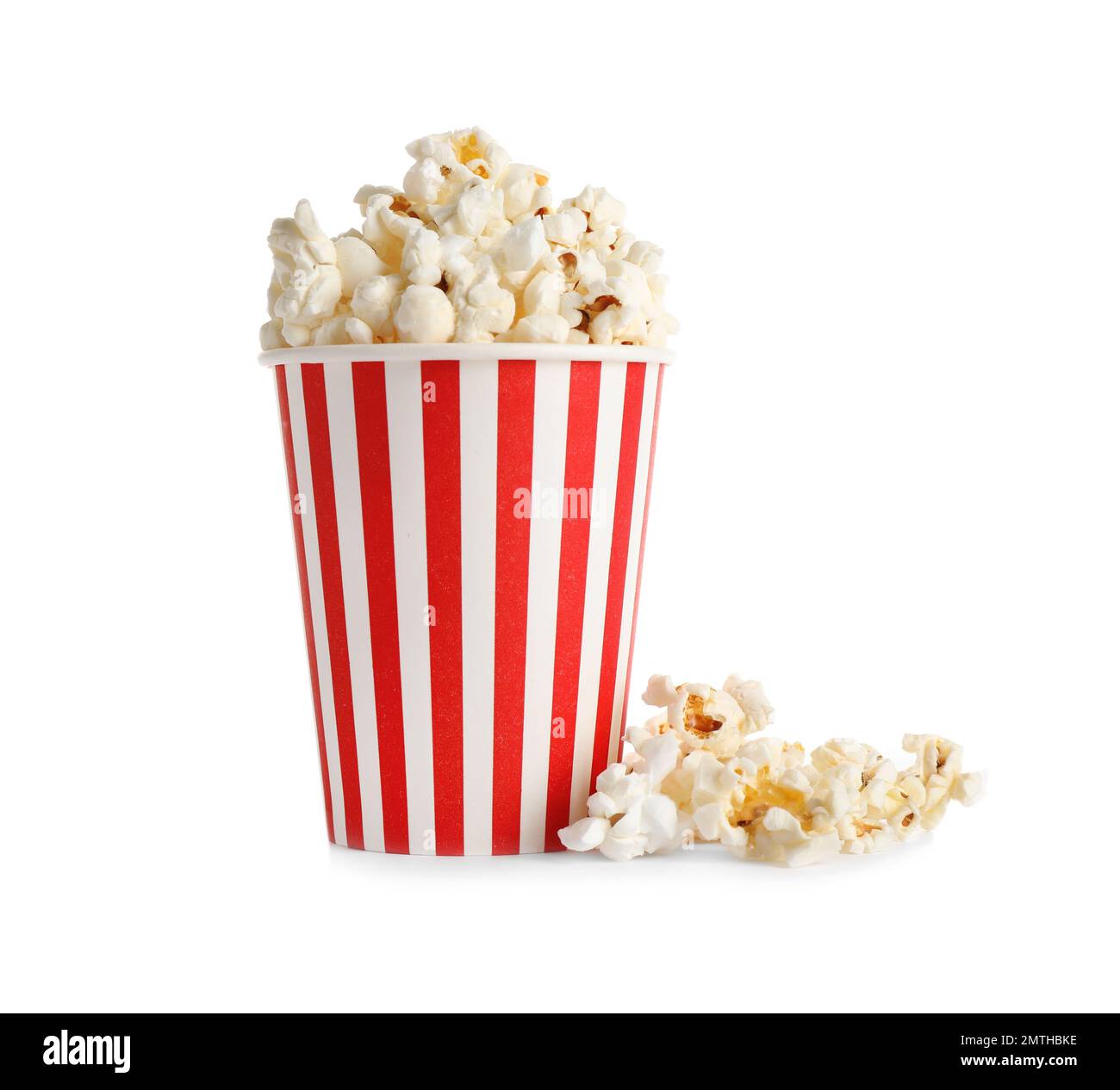 Delicious popcorn in paper cup isolated on white Stock Photo - Alamy