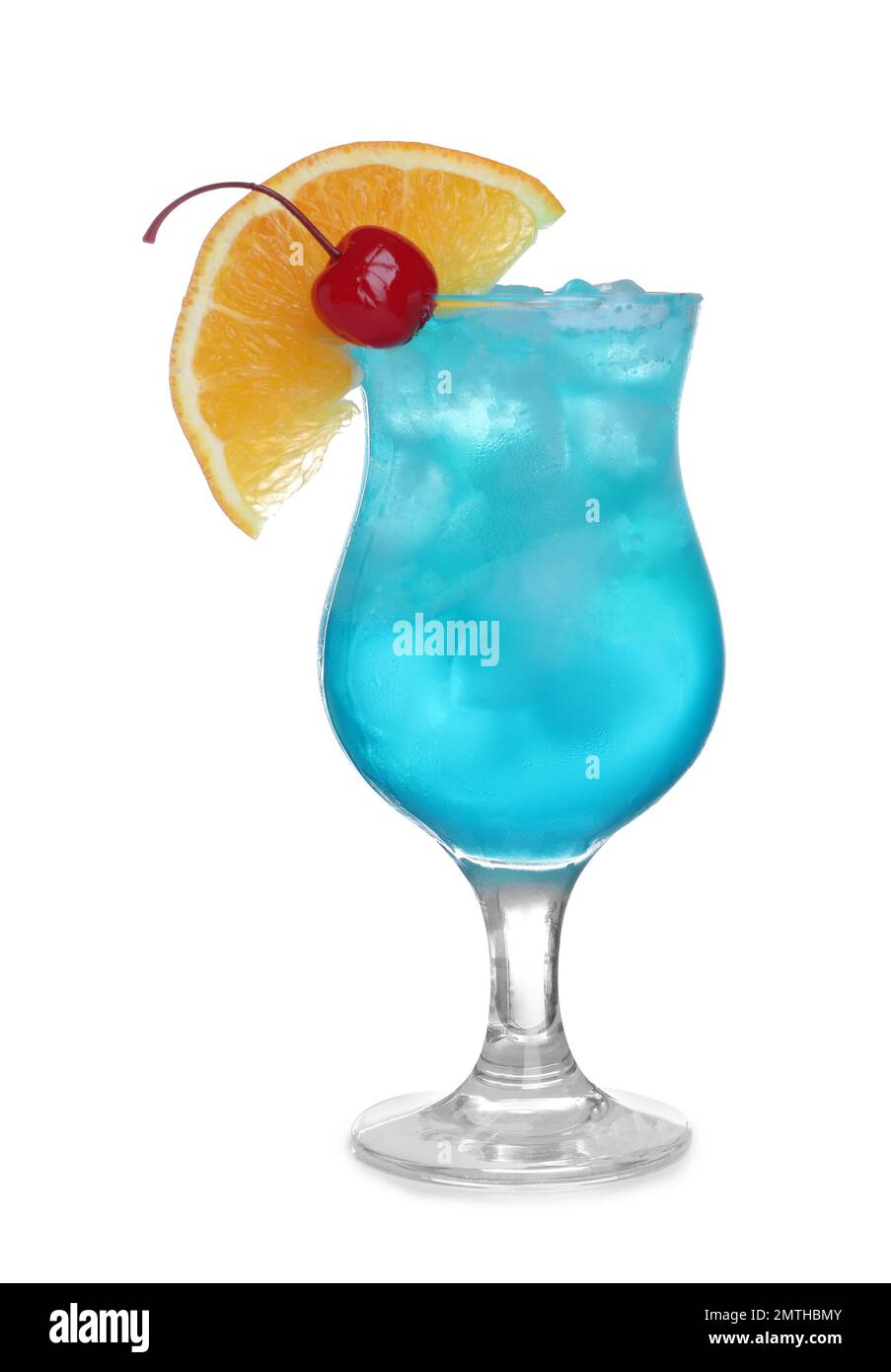 Fresh alcoholic Blue Lagoon cocktail isolated on white Stock Photo - Alamy
