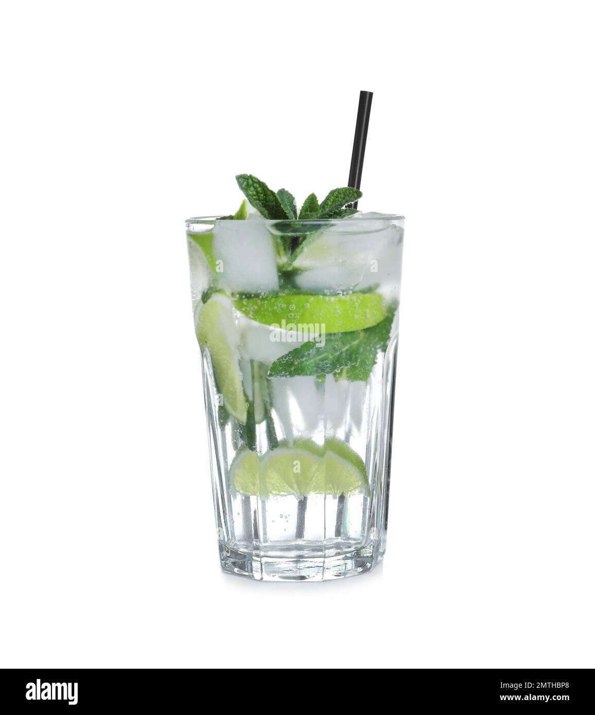 Fresh alcoholic Mojito cocktail isolated on white Stock Photo - Alamy