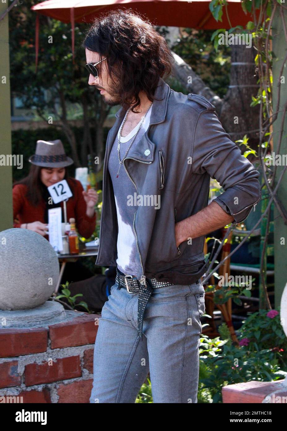 EXCLUSIVE!! British comedian Russell Brand poses with fans and gives a ...