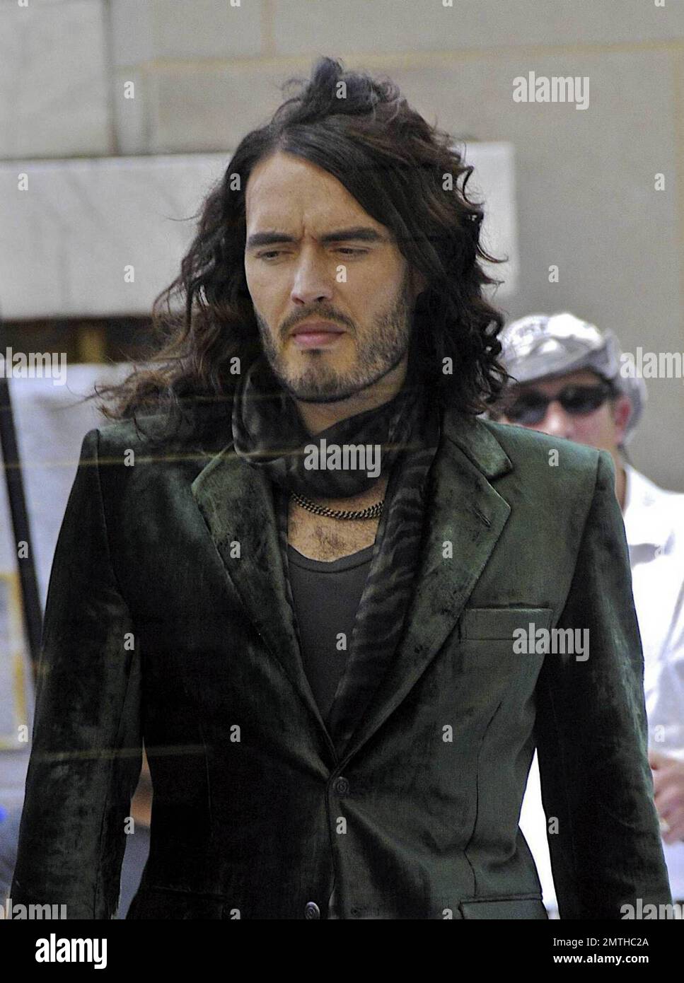 Russell Brand films his new movie "Get Him to the Greek" on set at NBC ...