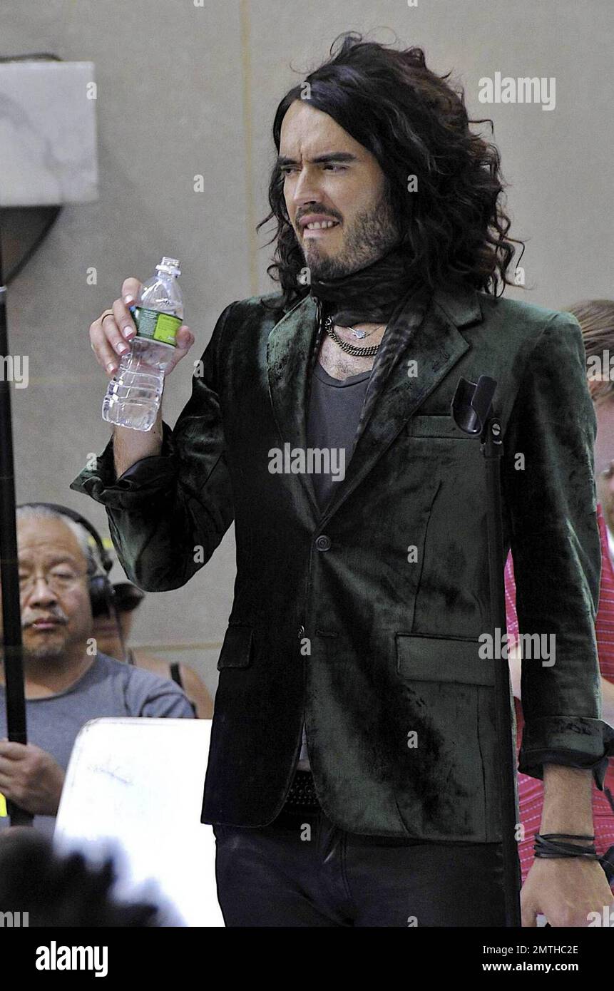 Russell Brand films his new movie "Get Him to the Greek" on set at NBC ...