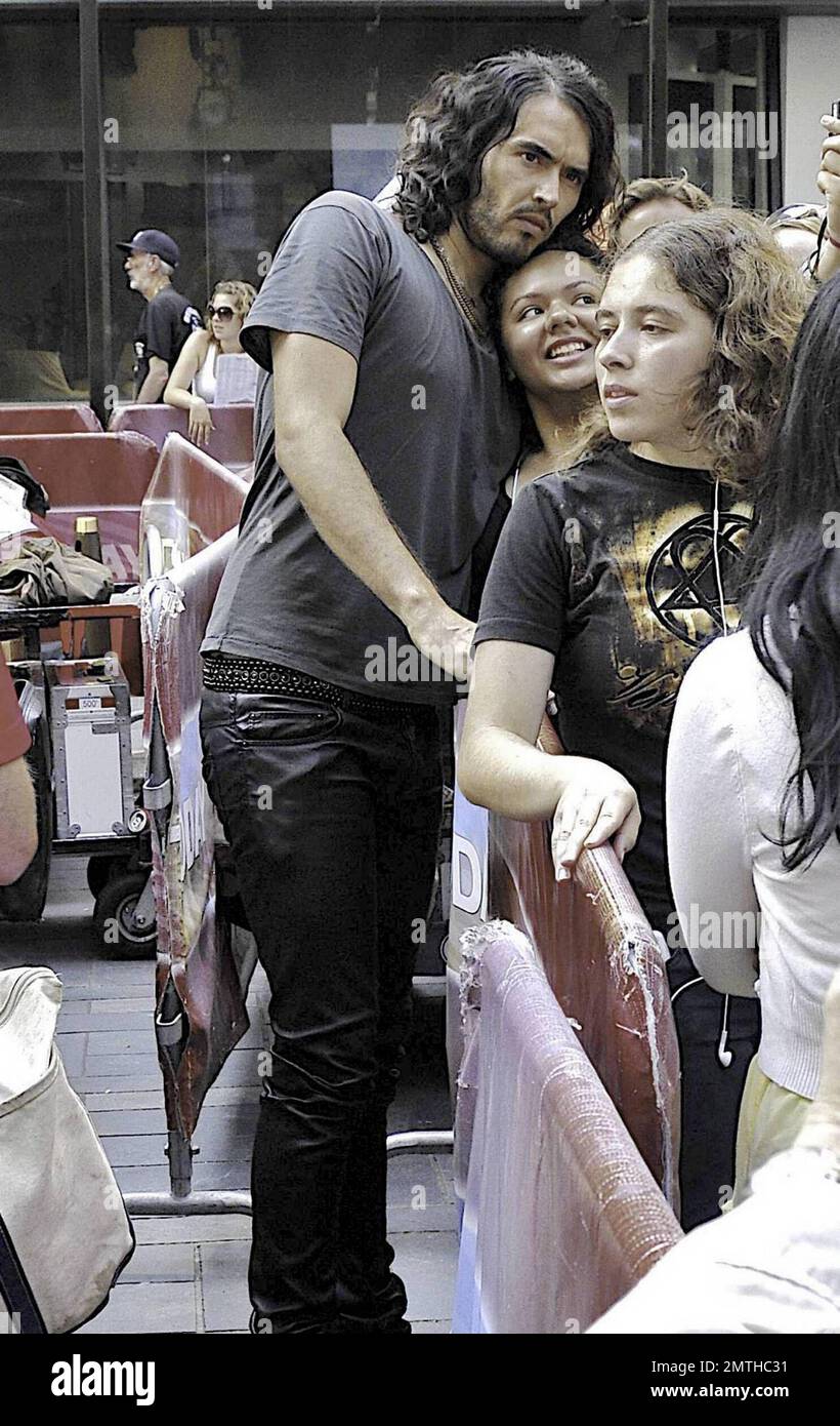 Russell Brand films his new movie "Get Him to the Greek" on set at NBC ...