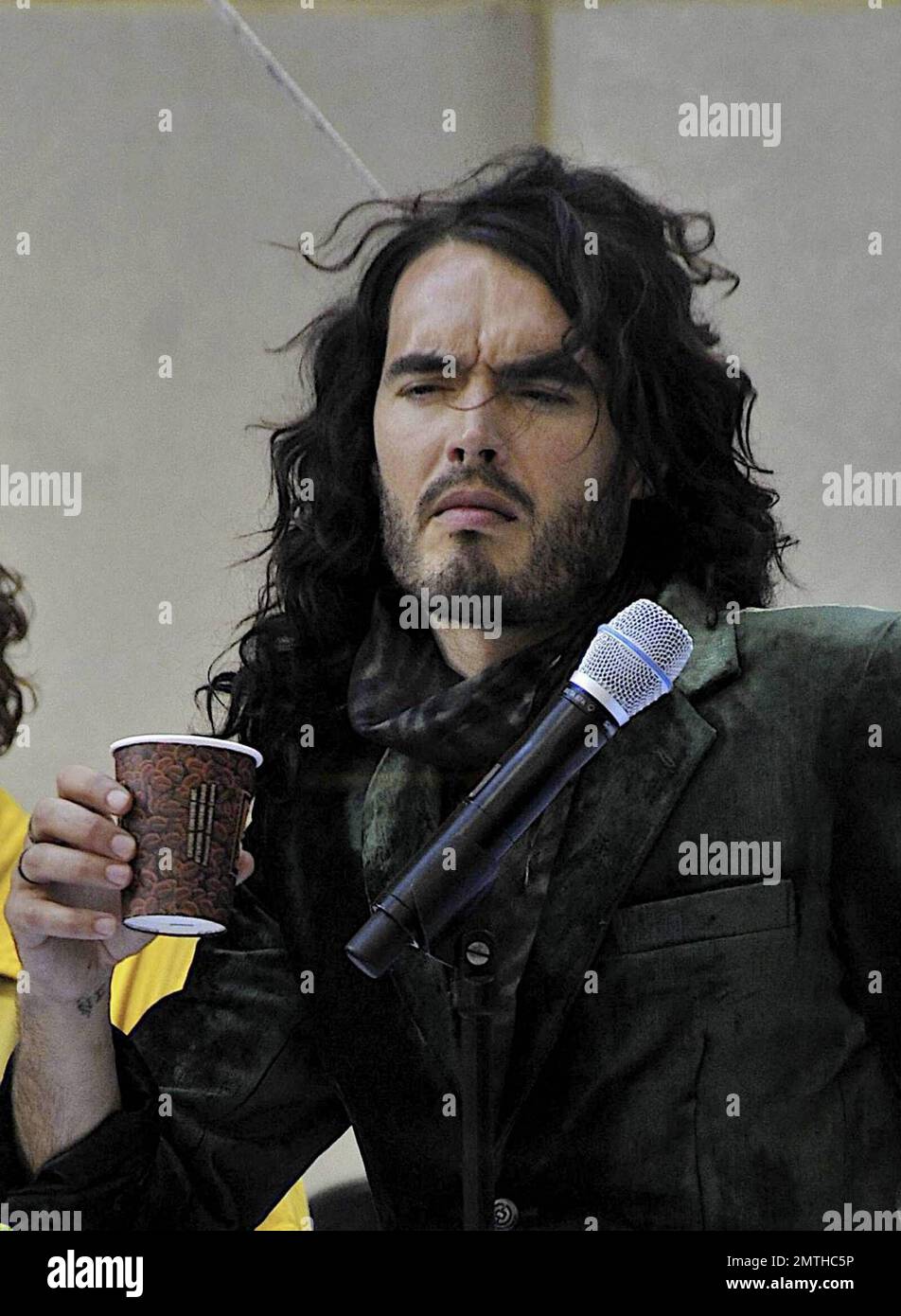 Russell Brand films his new movie "Get Him to the Greek" on set at NBC ...