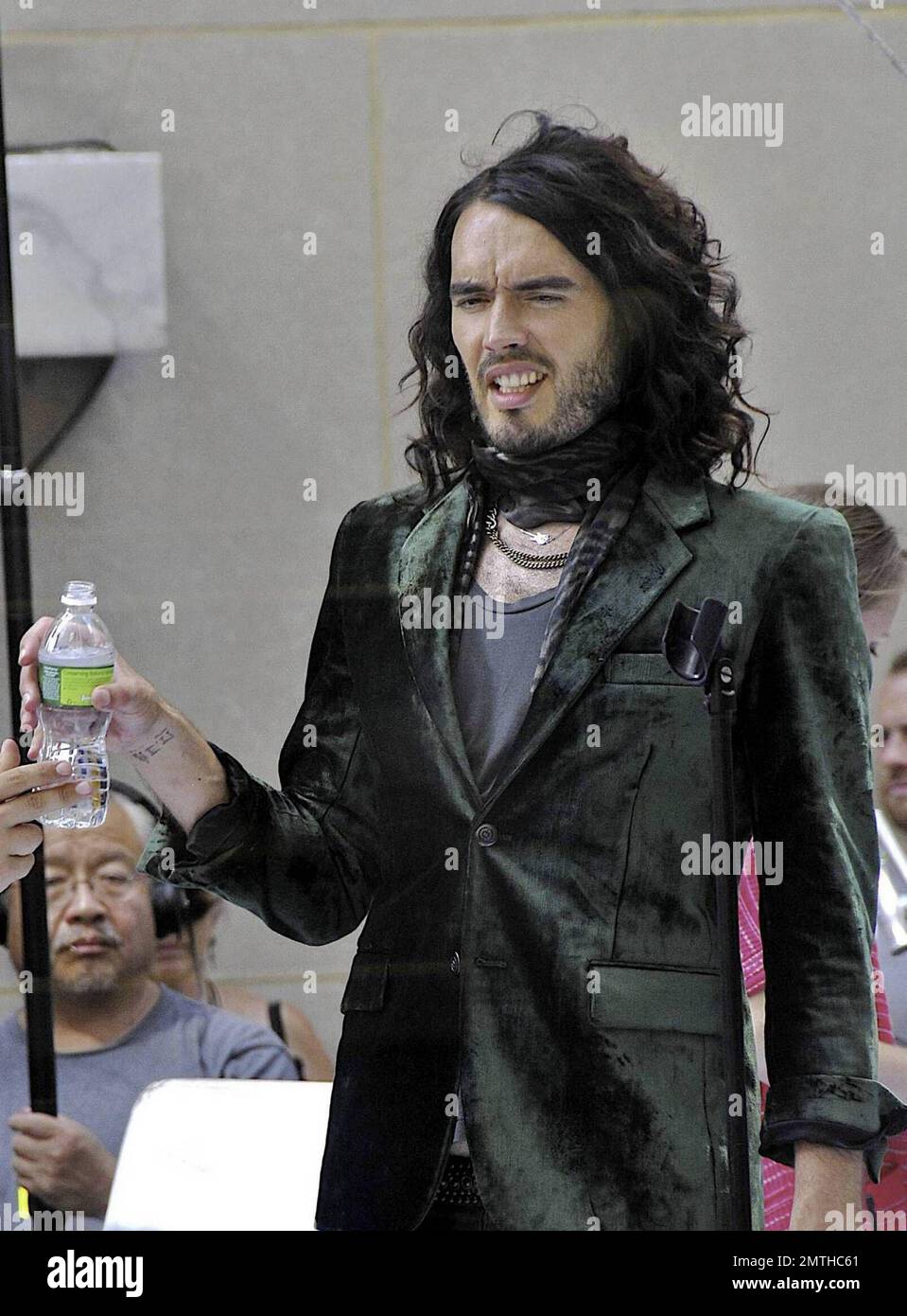 Russell Brand films his new movie "Get Him to the Greek" on set at NBC ...