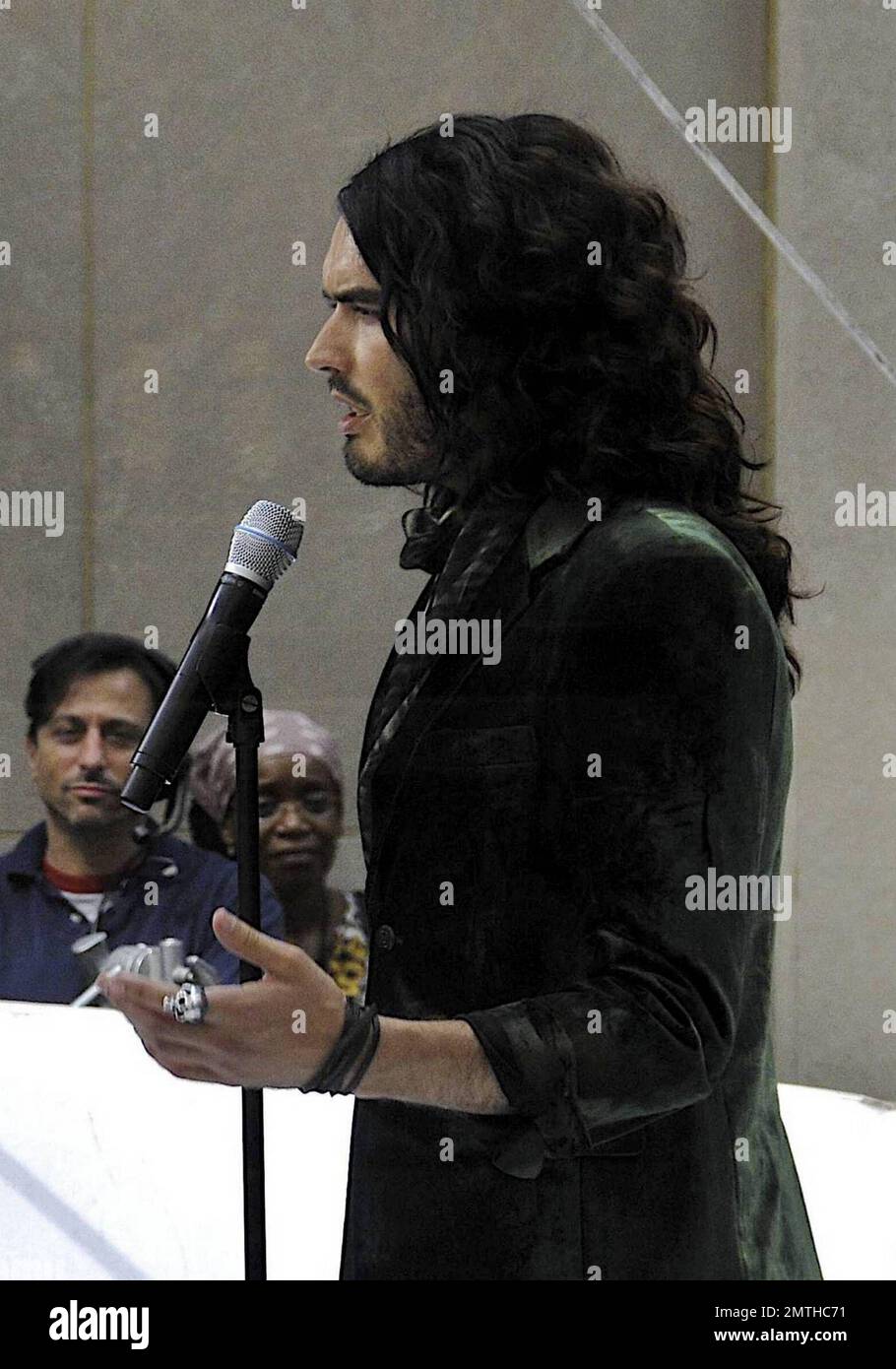 Russell Brand films his new movie "Get Him to the Greek" on set at NBC ...