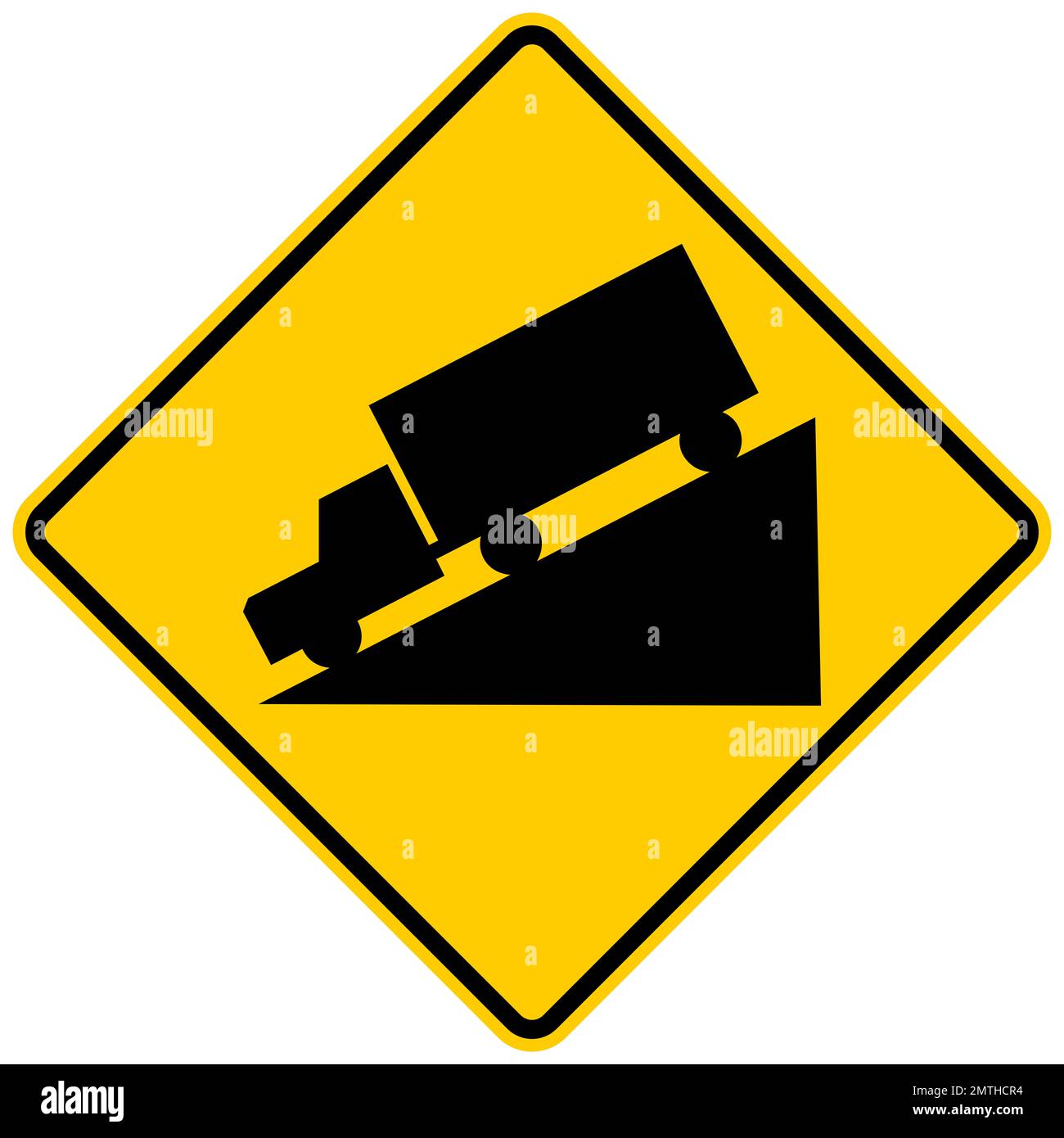 Hill warning sign Stock Photo - Alamy