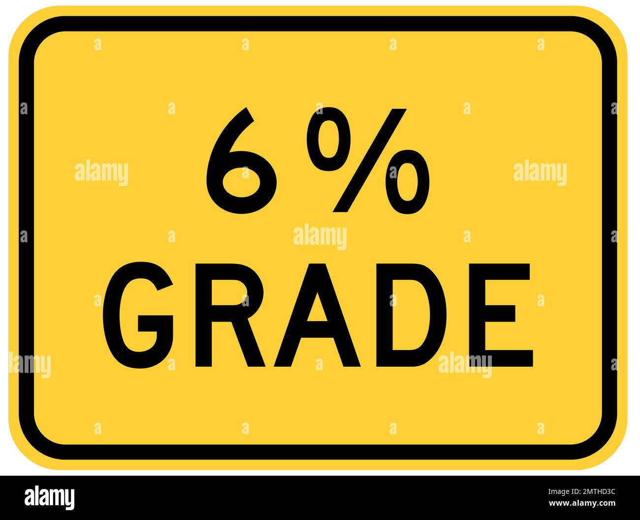 Percent Grade Warning Sign Stock Photo Alamy