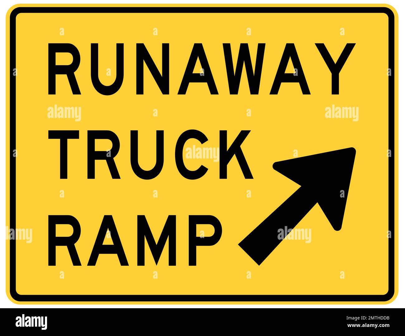 Runaway truck ramp warning sign Stock Photo - Alamy