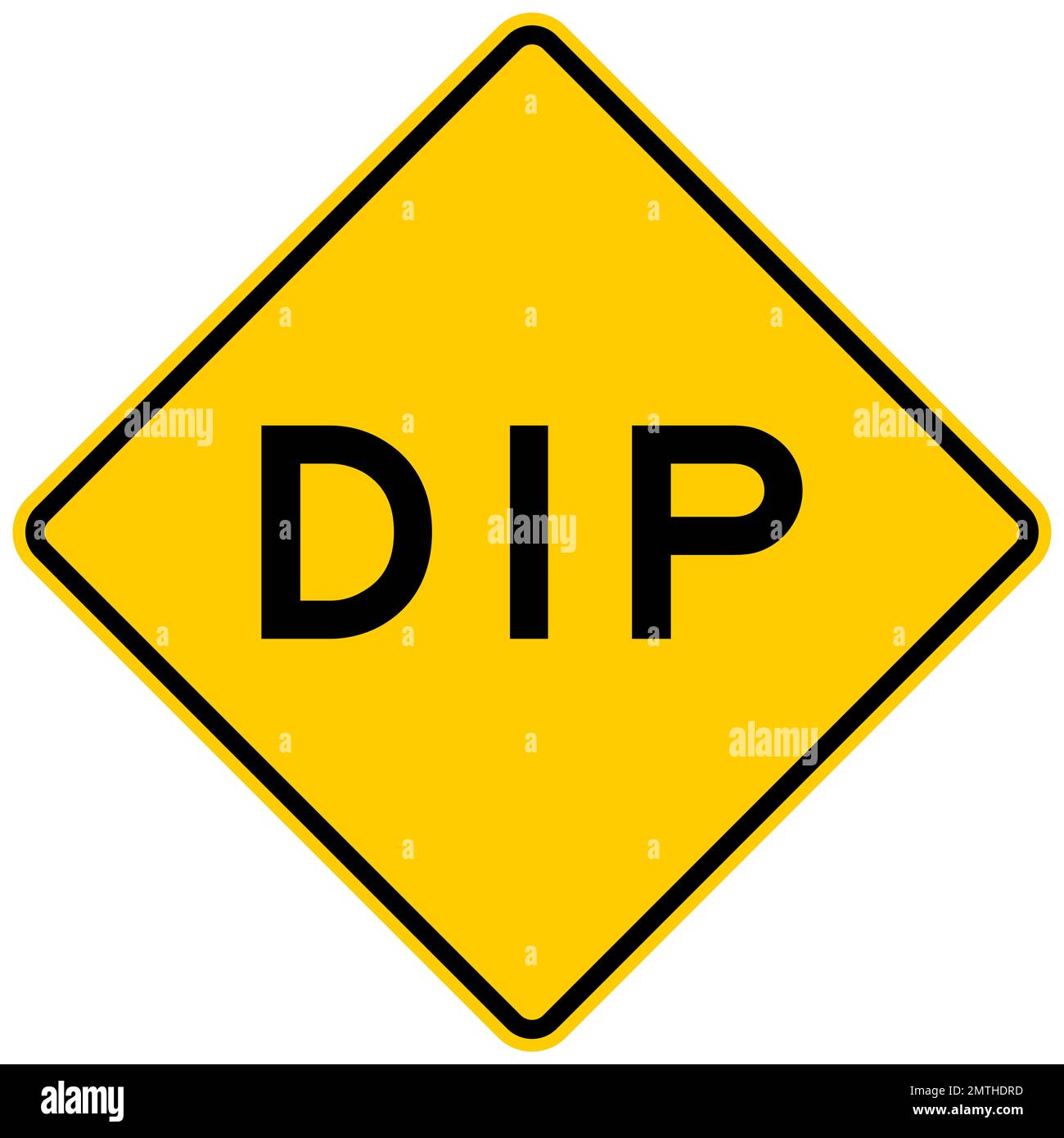 Dip in road warning sign Stock Photo - Alamy