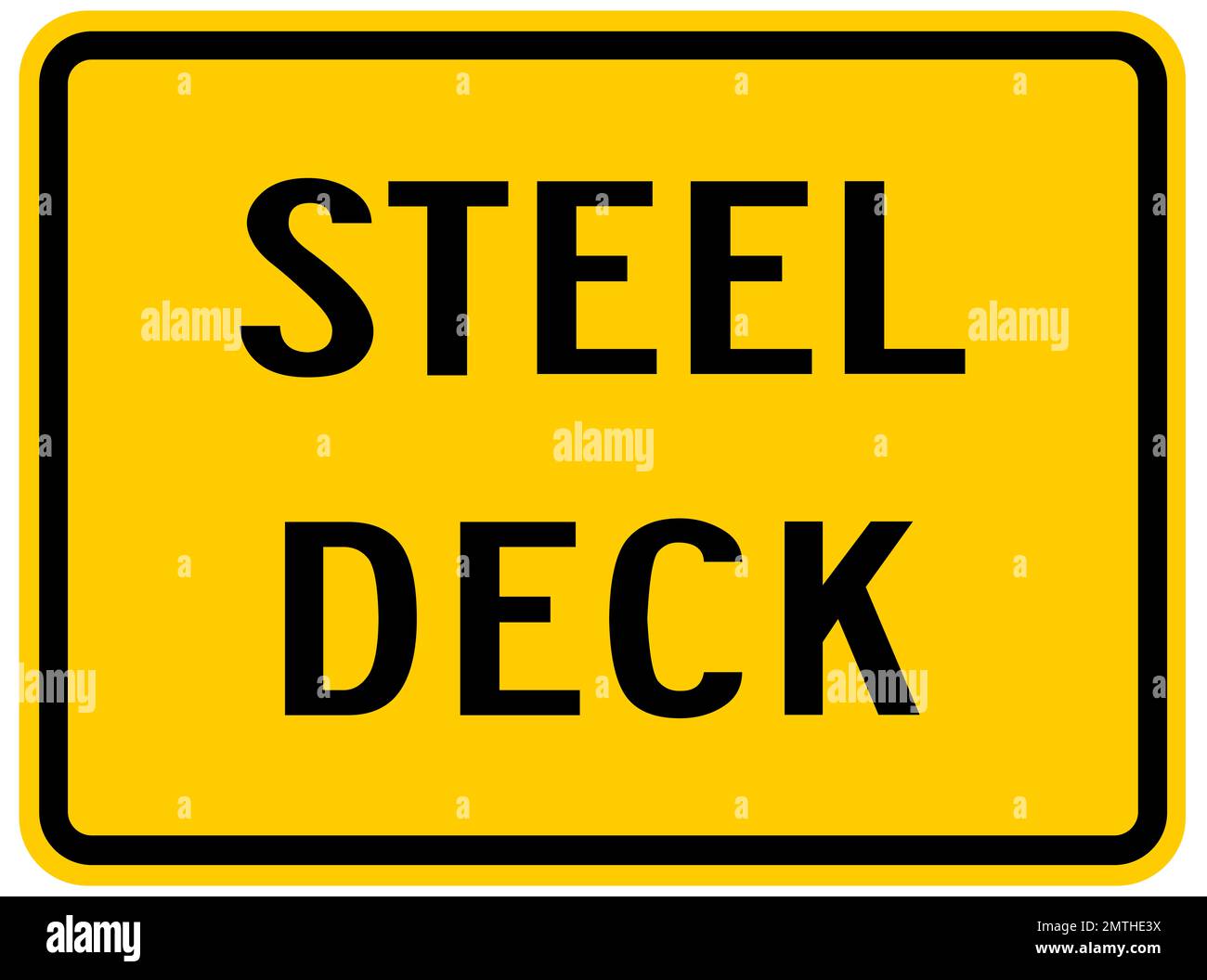 Steel deck warning sign Stock Photo - Alamy