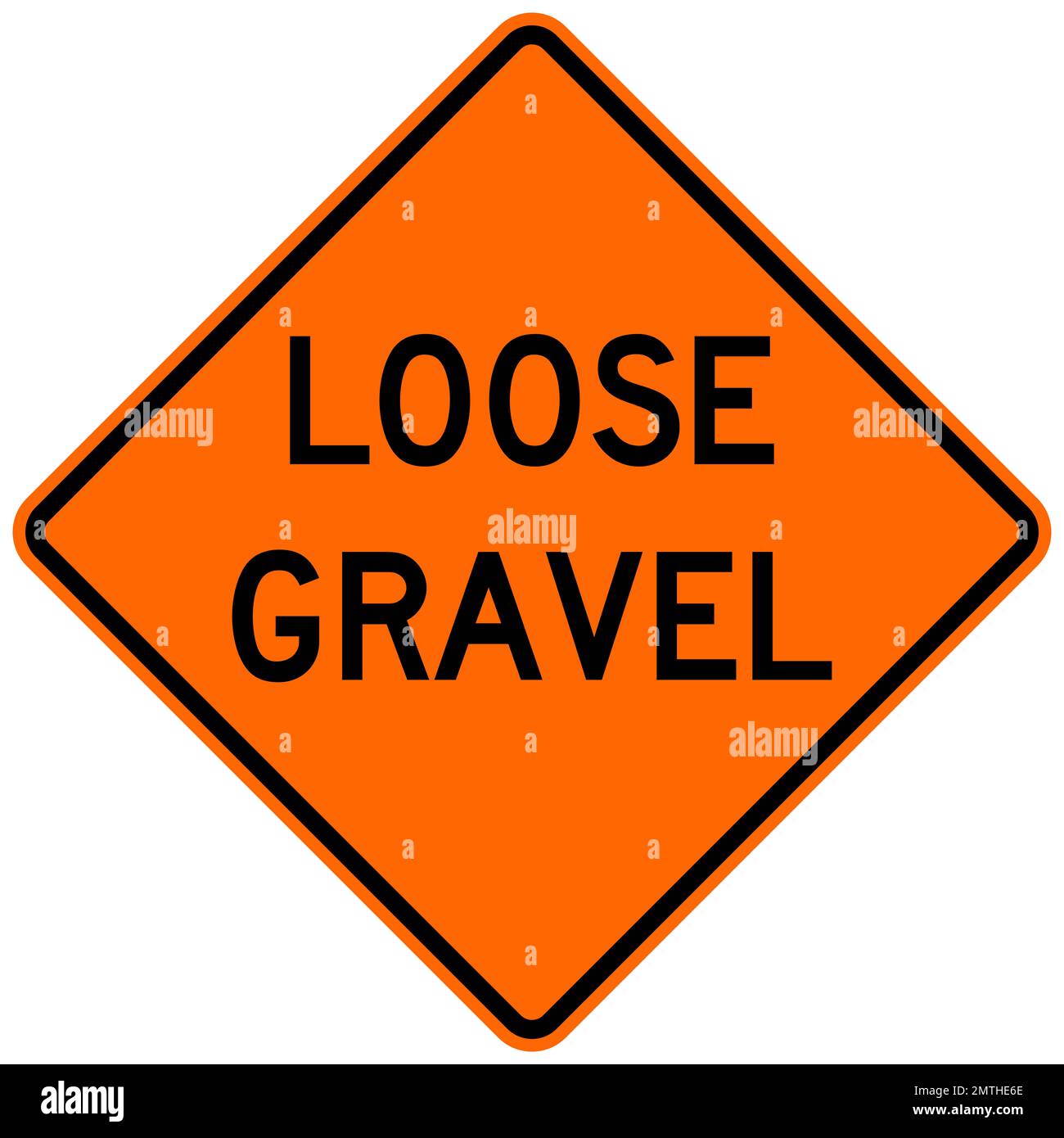 Loose gravel warning sign Stock Photo - Alamy