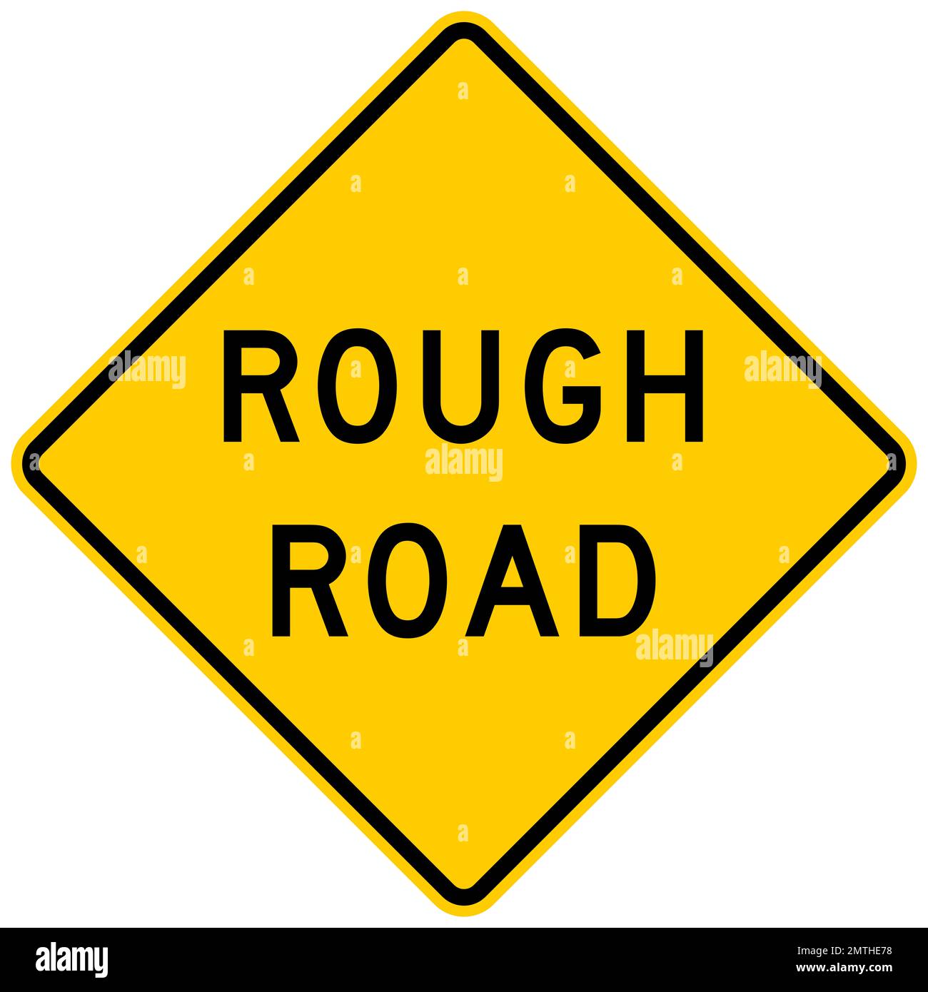 Rough road warning sign Stock Photo - Alamy