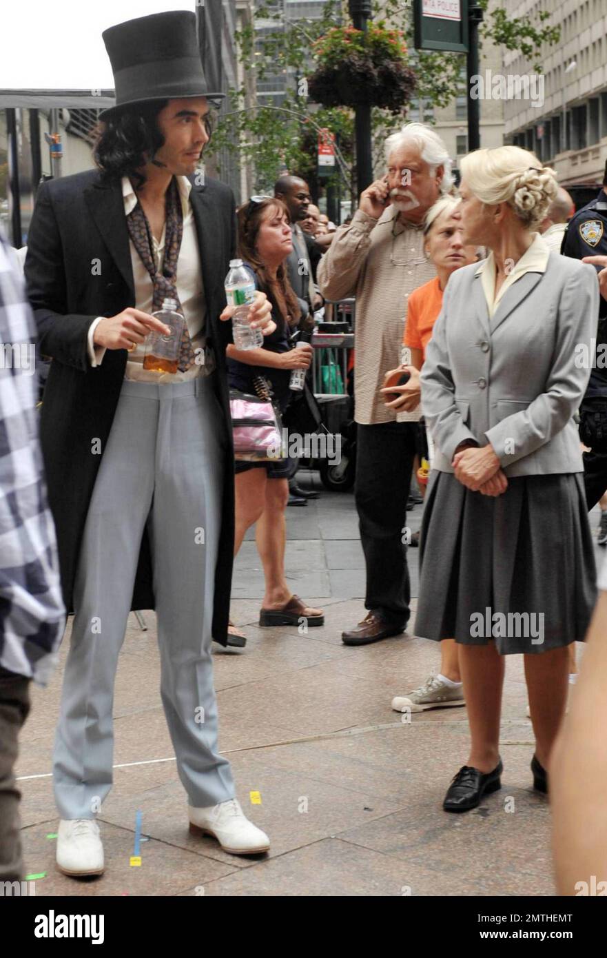 Costumed actor and comedian Russell Brand pretends to be drunk and ...