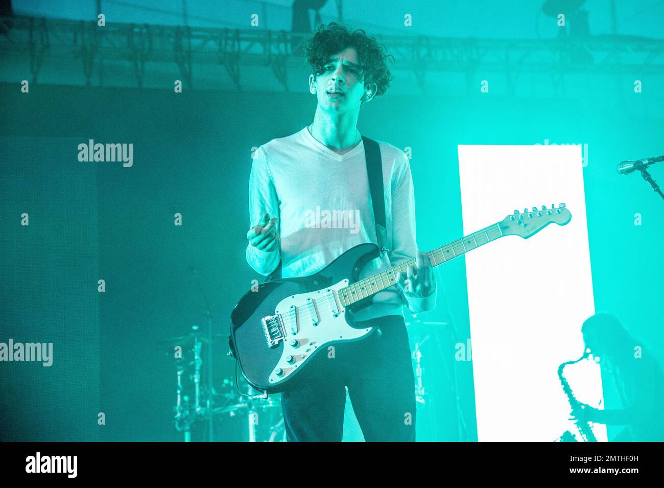Matthew "Matty" Healy of The 1975 performs at the Bunbury Music ...