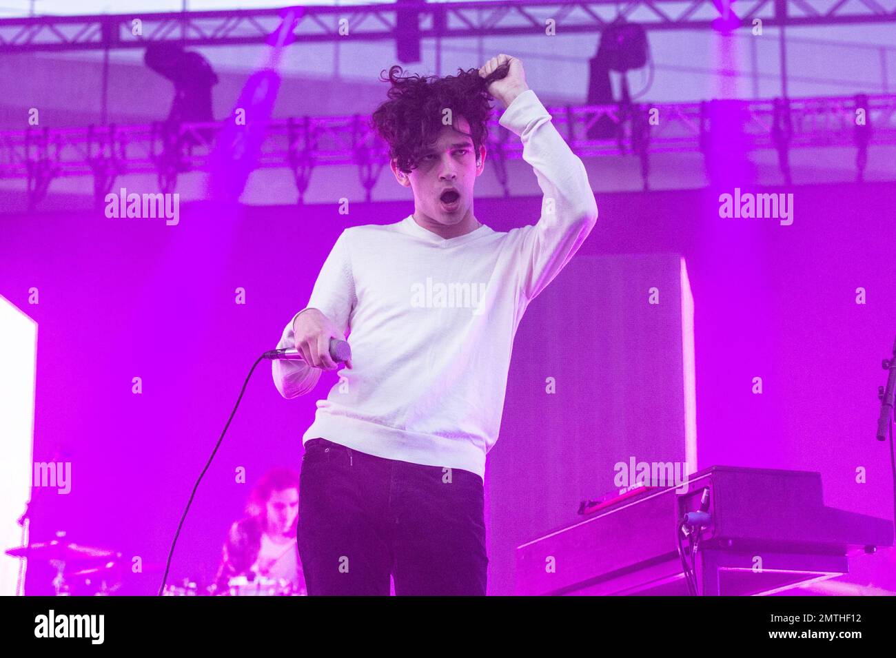 Matthew "Matty" Healy of The 1975 performs at the Bunbury Music ...