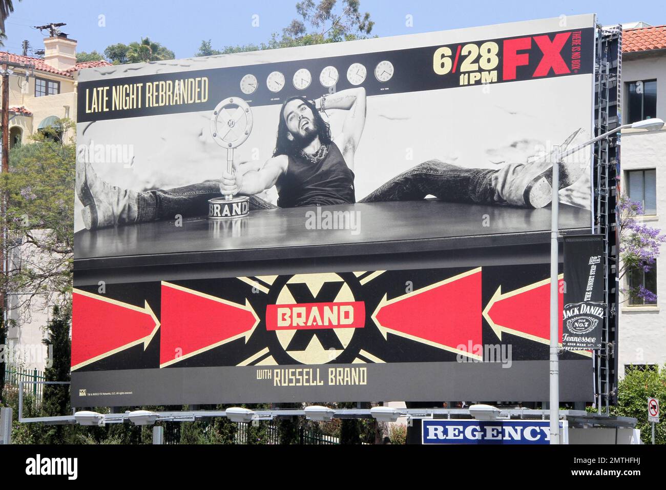 Billboard of Russell Brand dominates the on Sunset Strip in West ...