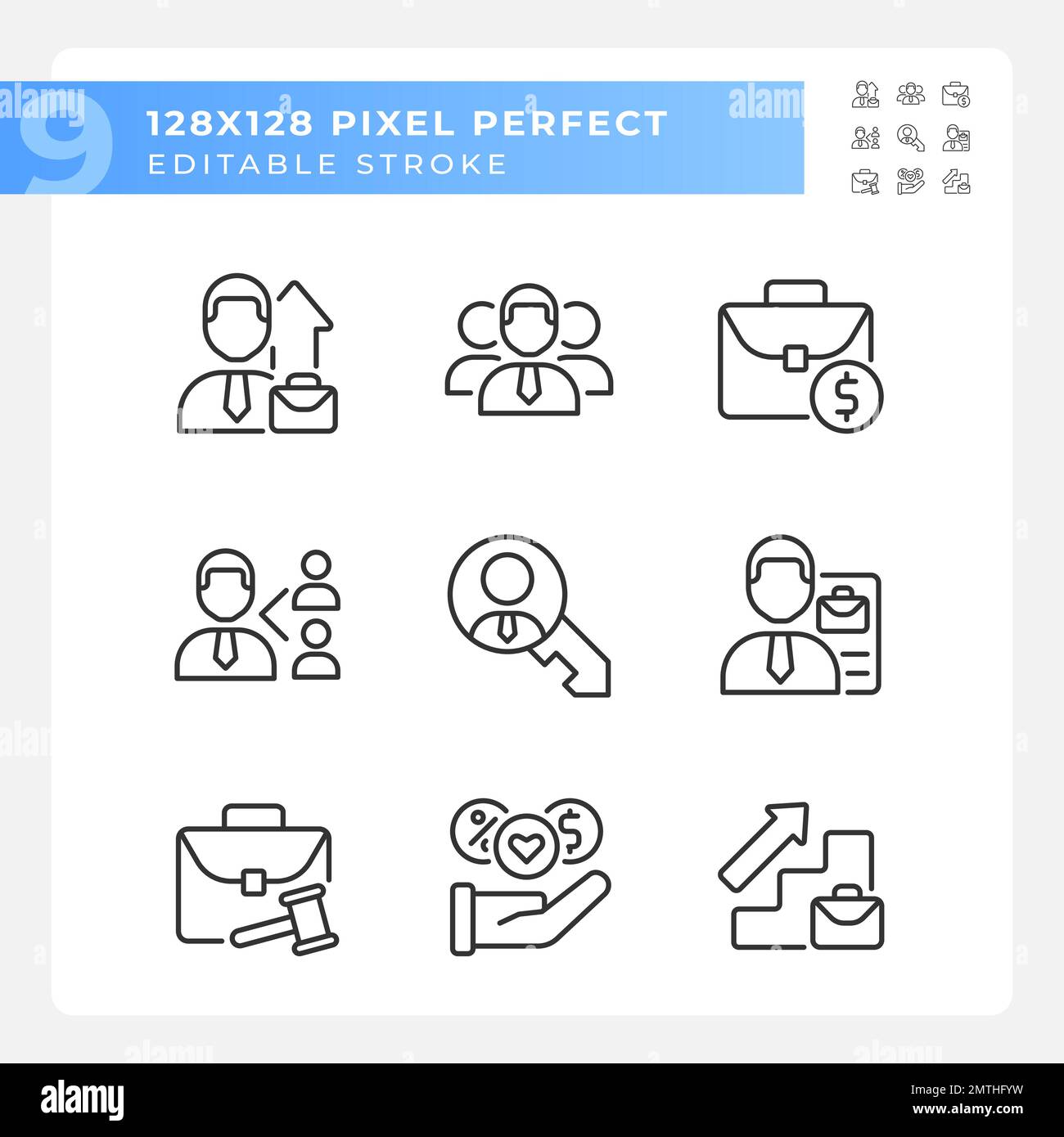 Job related pixel perfect linear icons set Stock Vector Image & Art - Alamy