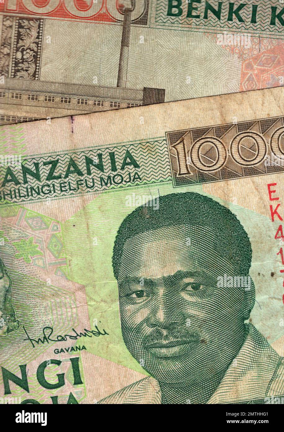 Vintage banknotes from Tanzania Stock Photo - Alamy