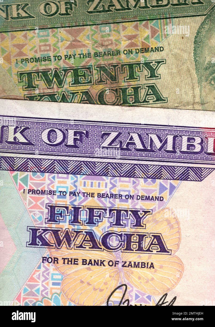 Vintage banknotes from Zambia Stock Photo - Alamy