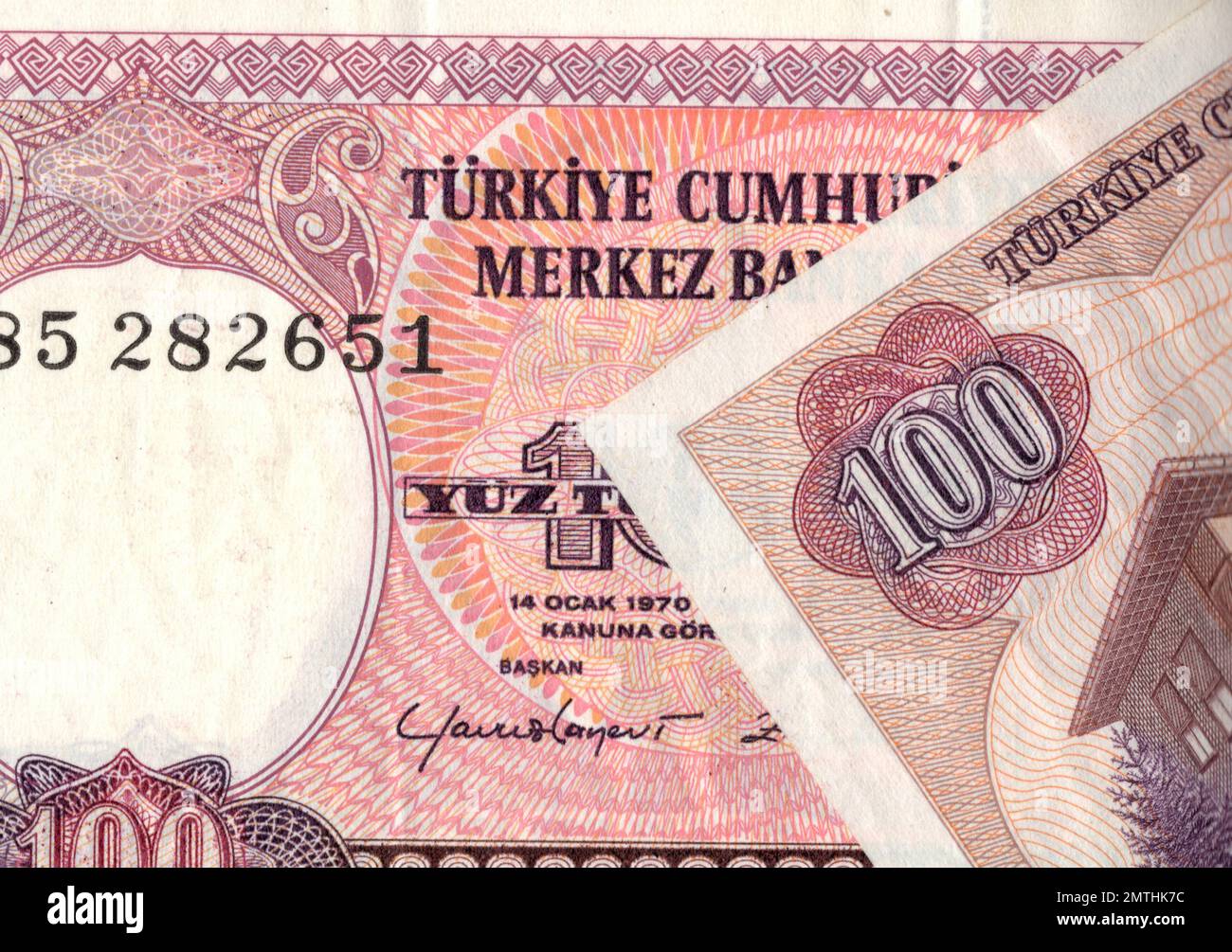 Vintage banknotes from Turkey Stock Photo - Alamy