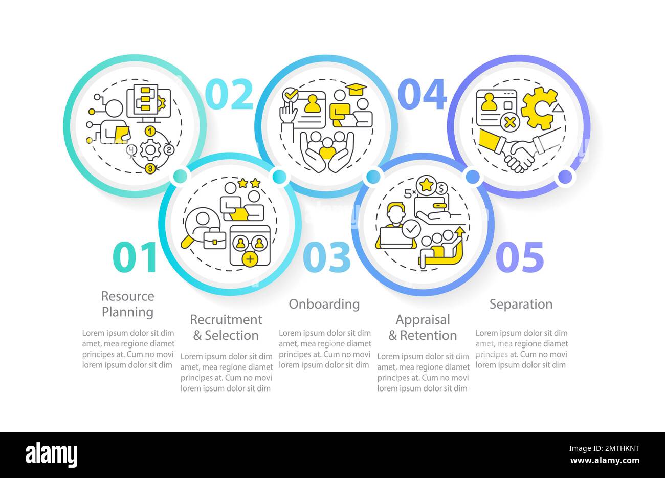 IT staffing process blue circle infographic template Stock Vector Image ...