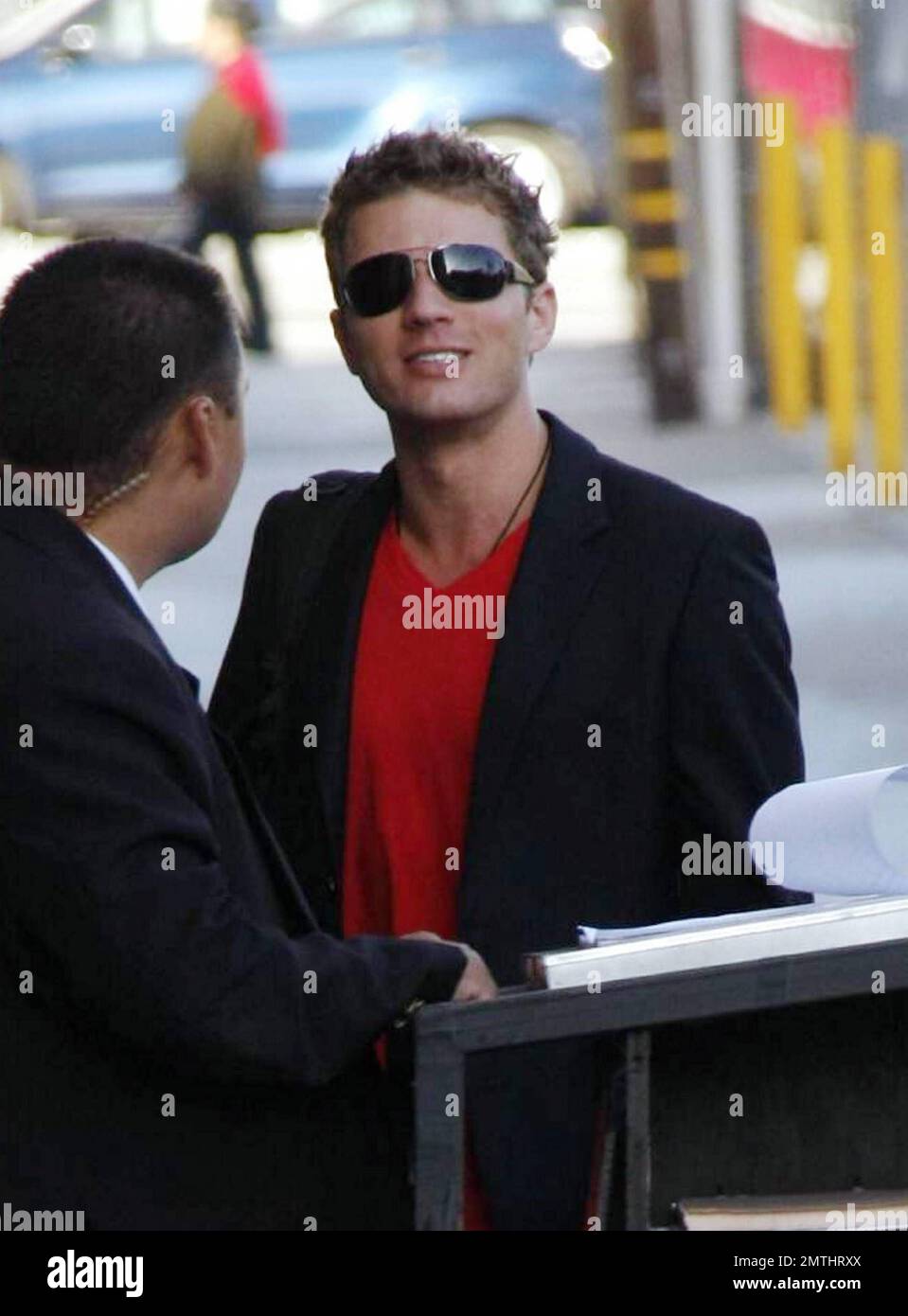 EXCLUSIVE!! Ryan Phillippe flashes a peace sign as he arrives for an ...