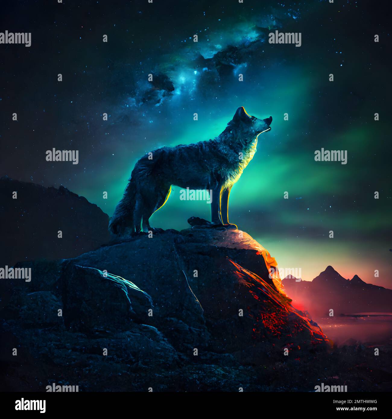 Wolf howling snow hi-res stock photography and images - Alamy