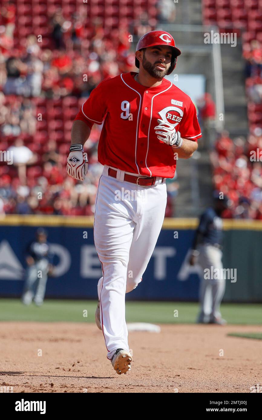 Cincinnati Reds' Jose Peraza runs the bases after hitting a solo home ...
