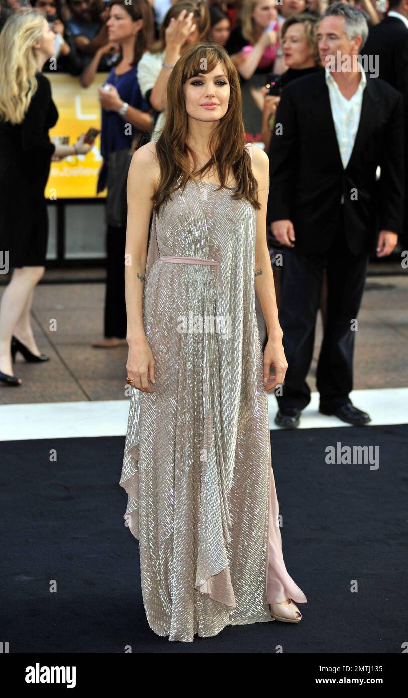 Angelina Jolie at the premiere of "Salt" at the Empire Leicester Square ...