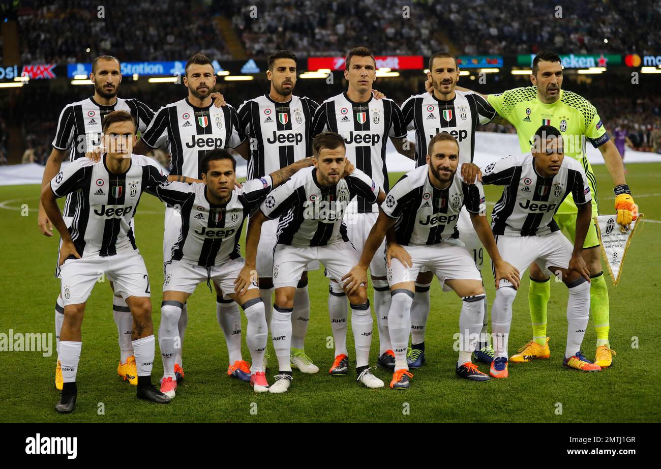 Juventus pose for a team photo before the Champions League final soccer ...