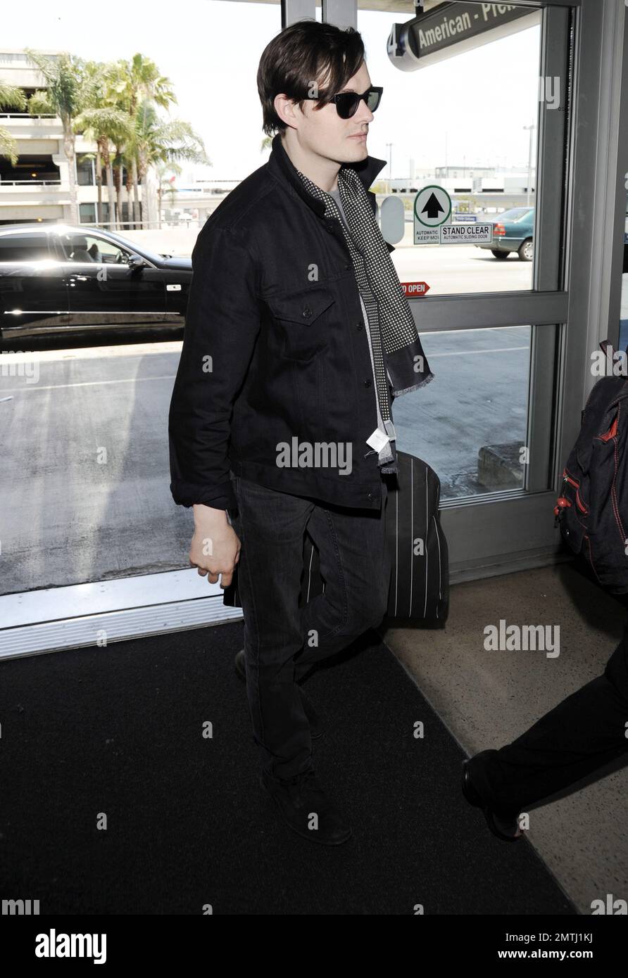 Maleficent star, Sam Riley arriving at LAX airport in Los Angeles, CA ...