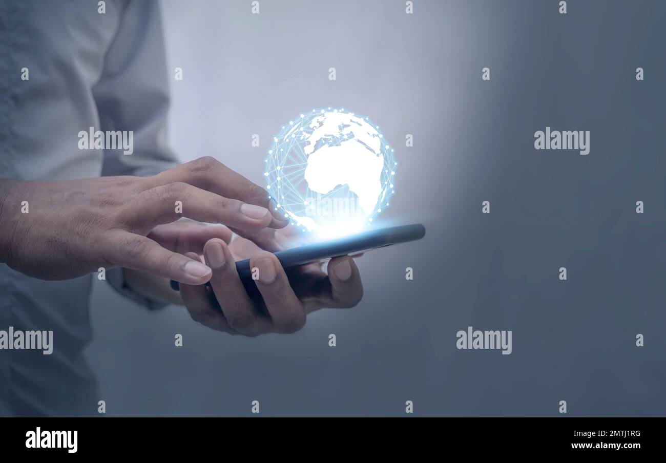 Global internet connection application and technology digital marketing ...