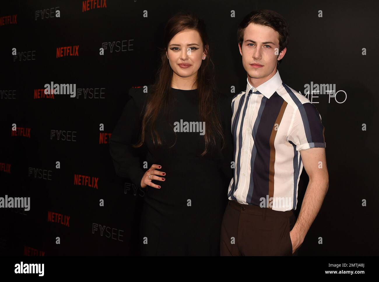 Katherine Langford and Dylan Minnette arrive at the "13 Reasons Why" FYC Event on Friday, June 2 ...
