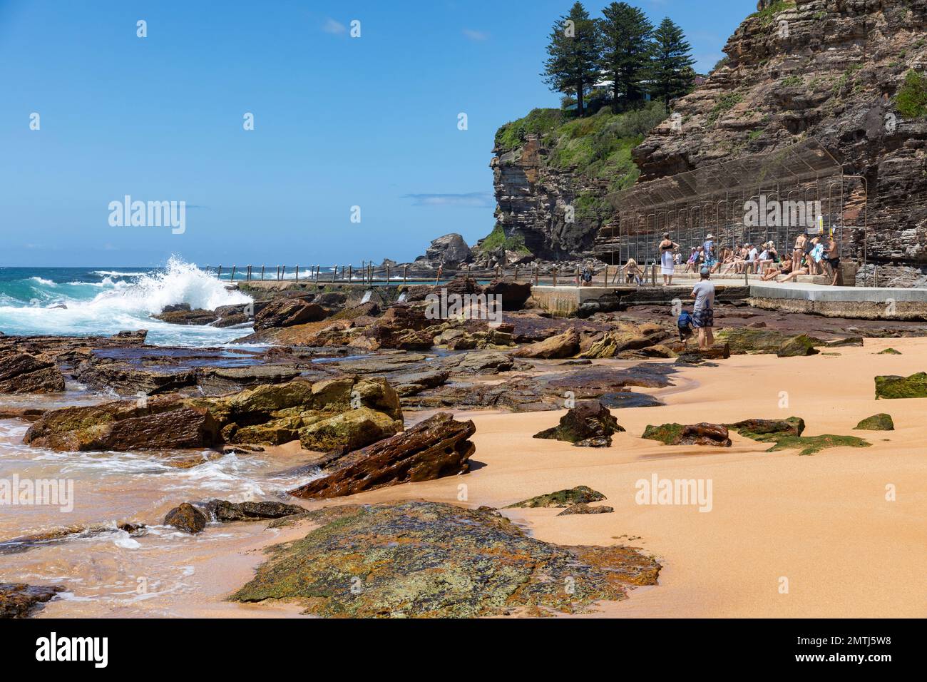 Avalon Beach Sydney Australia beach ocean rock pool swimming pool with ...