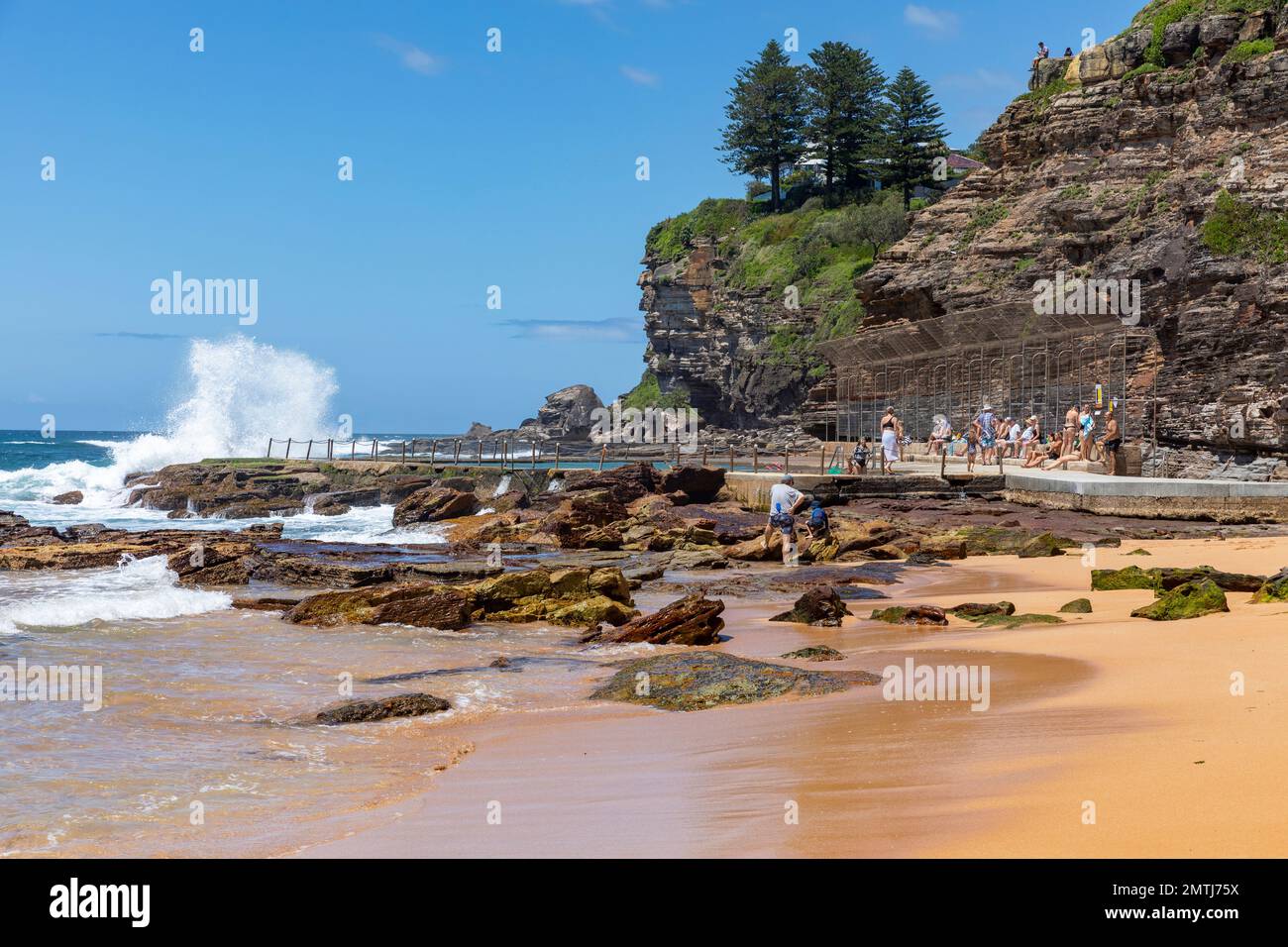 Avalon Beach Sydney Australia beach ocean rock pool swimming pool with ...