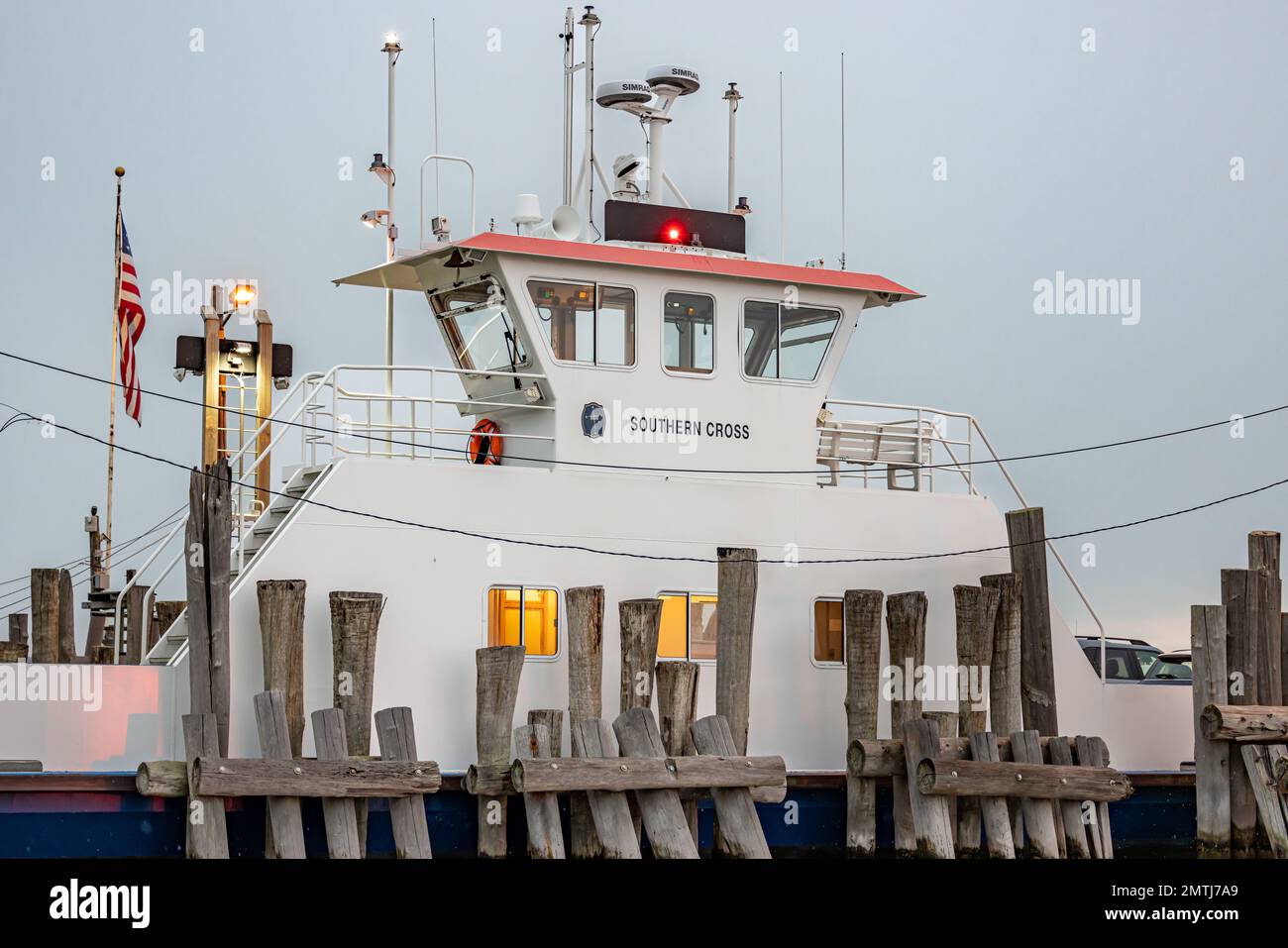 Detail image of the southern cross shelter island ferry boat Stock ...