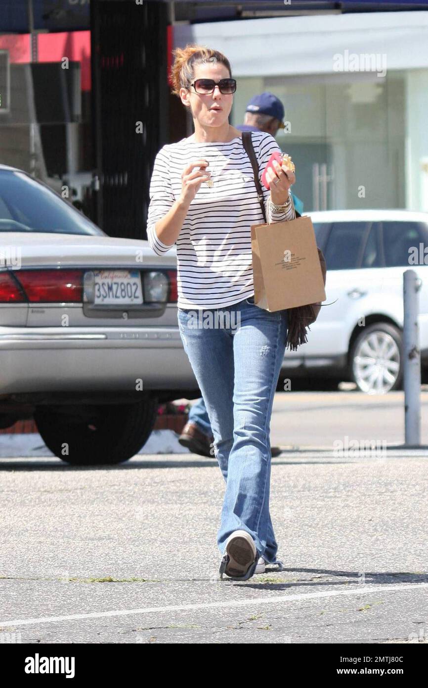 Exclusive!! Sandra Bullock aleaves Matty European Skin Care eating what ...